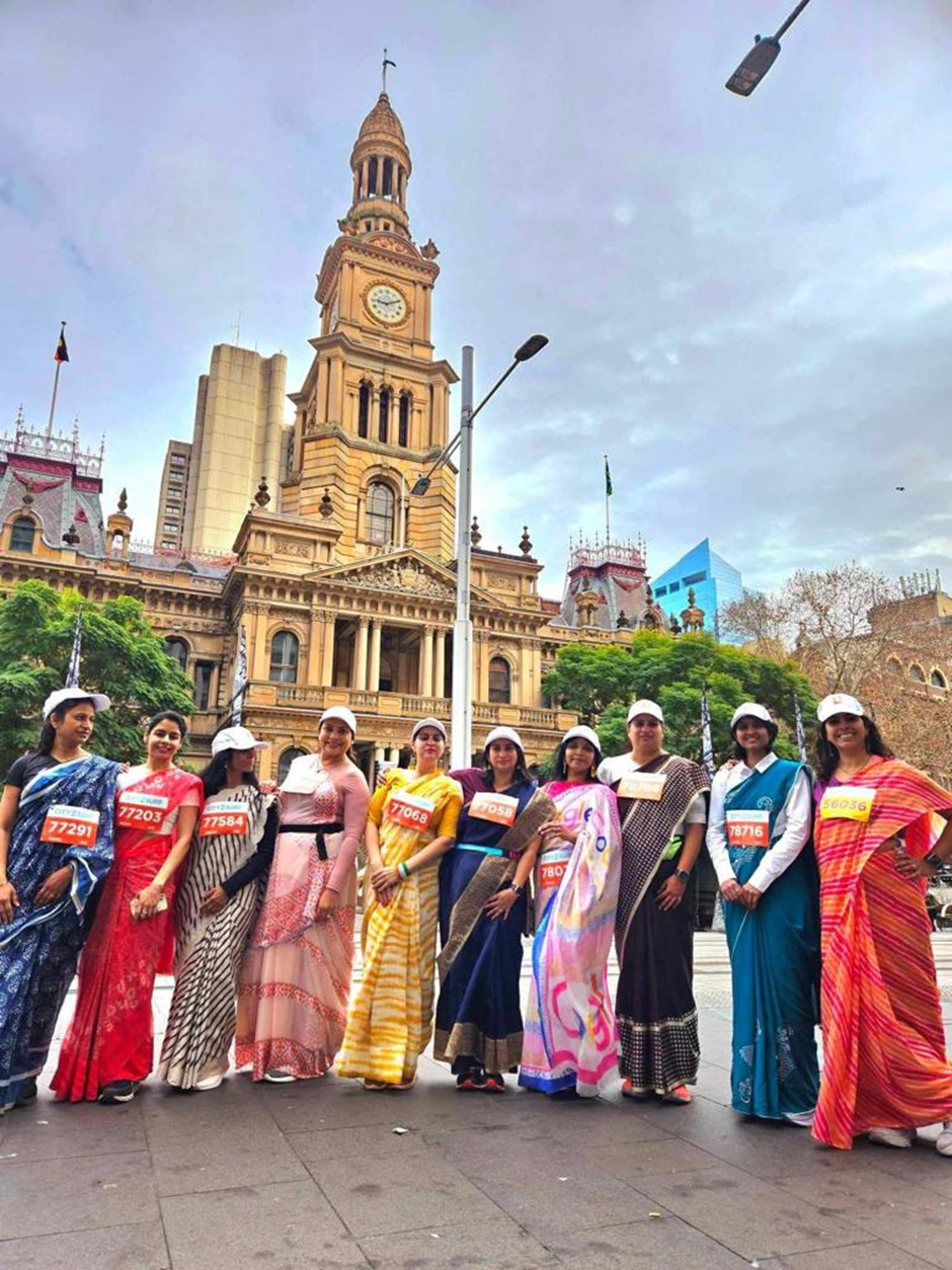 Indian-Australian women ran Sydney's City2Surf marathon wearing sarees ...