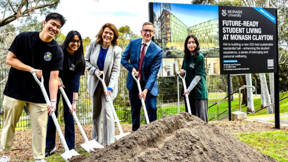Julian Hill turns first sod at Monash Uni’s new 252-bed residence for ...
